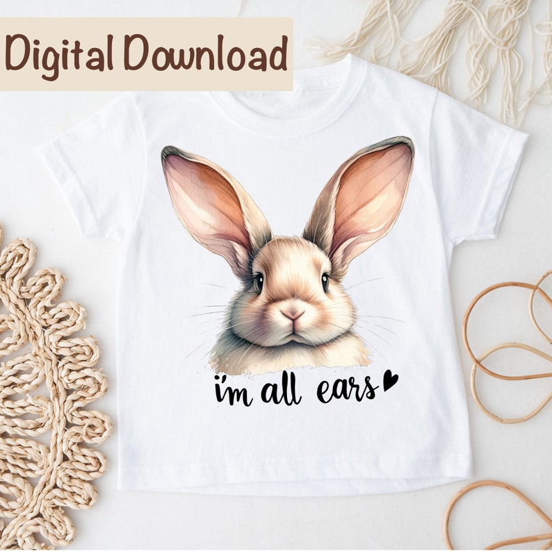 Bunny I'm All Ears Png, Cute Rabbit PNG, Funny Cute Cool Bunny ...