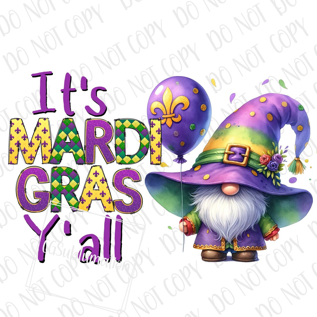 Mardi Gras Gnome PNG, Mardi Gras Sublimation, Digital Download, Gnome ...