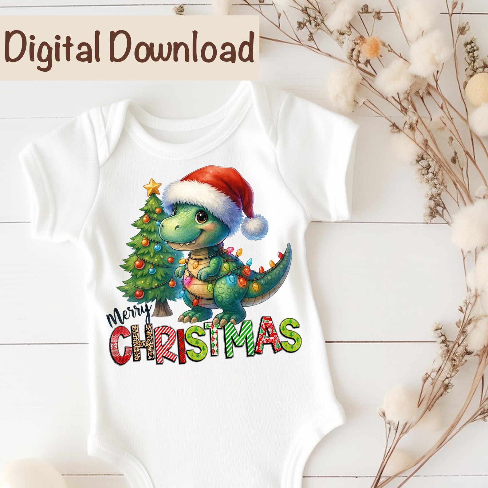 Dinosaur Merry Christmas PNG, Funny Santa T-rex Sublimation, Digital ...