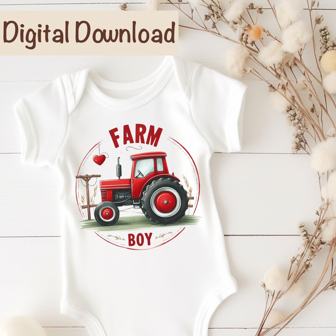 Farm Boy Png, Red Tractor PNG, Farm Hand Sublimation, Farming for Boys ...