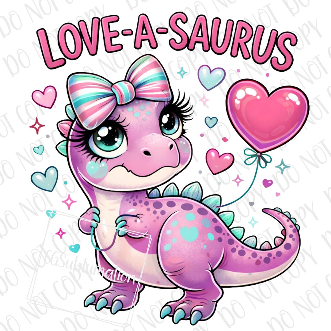 Valentine T-rex Dinosaur Png, Love A Saurus PNG, Funny Hearts Saurus ...