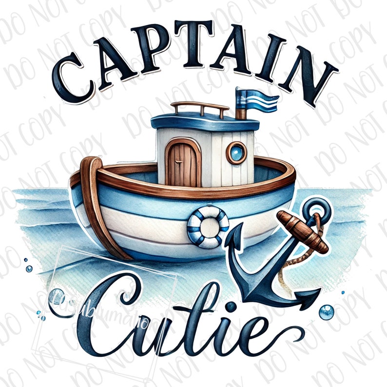 Cute Nautical Baby PNG, Captain Cutie Sublimation, Digital Download ...
