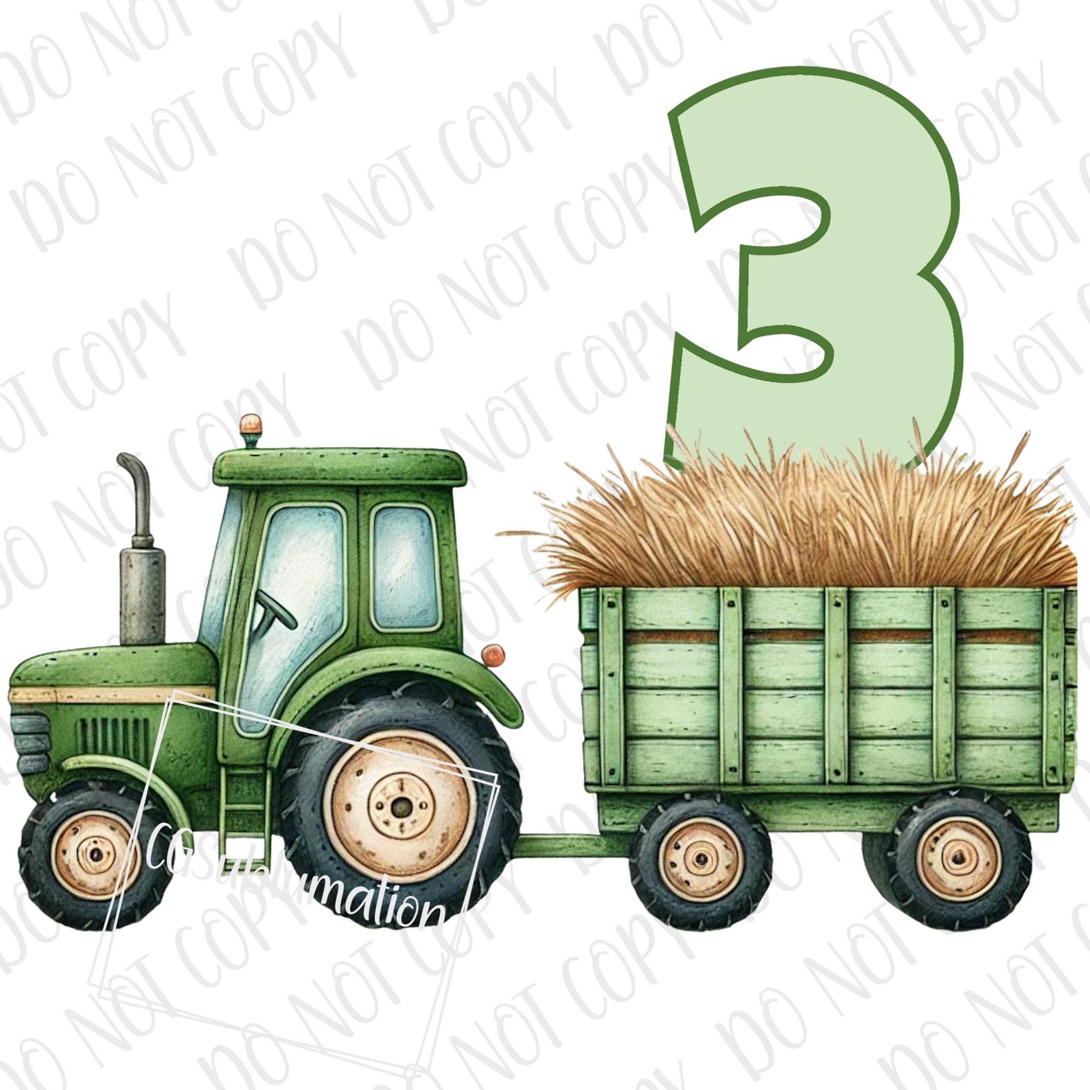 Farm Tractor 3 Year Old Png Sublimation, Tractor 3rd Birthday Boy Png ...