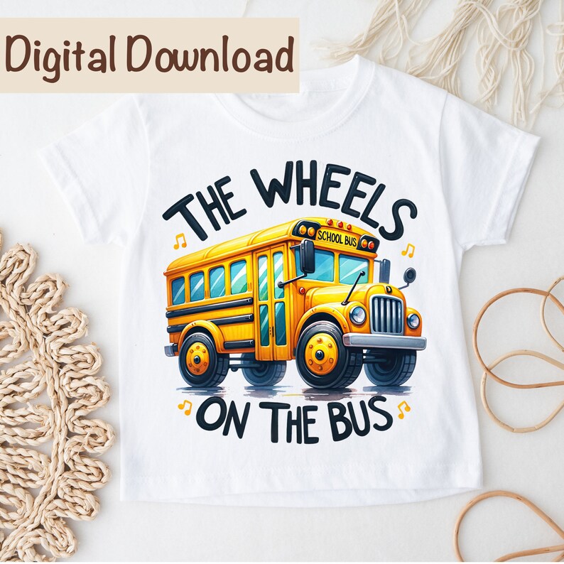 The Wheels on the Bus PNG, Nursery Rhyme Sublimation, Digital Download ...