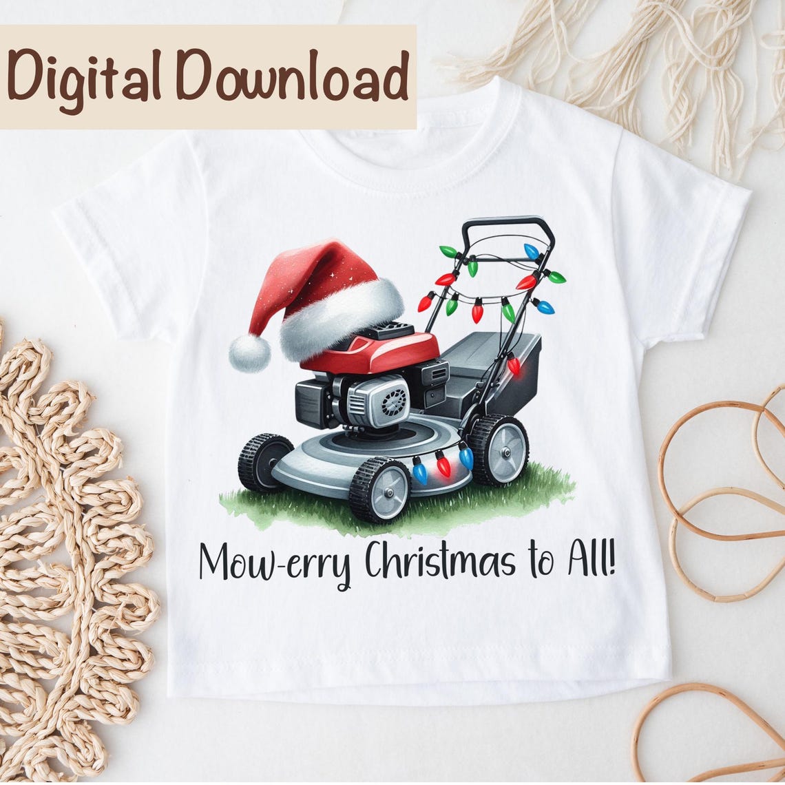 Christmas Lawnmower Kids Sublimation, Digital Download, Santa Lawn ...