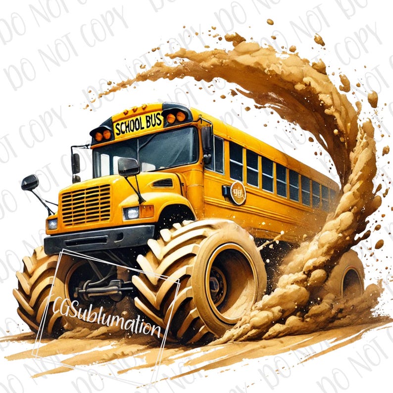 School Bus Offroad Sand Bus Png Sublimation | Back to School Png ...