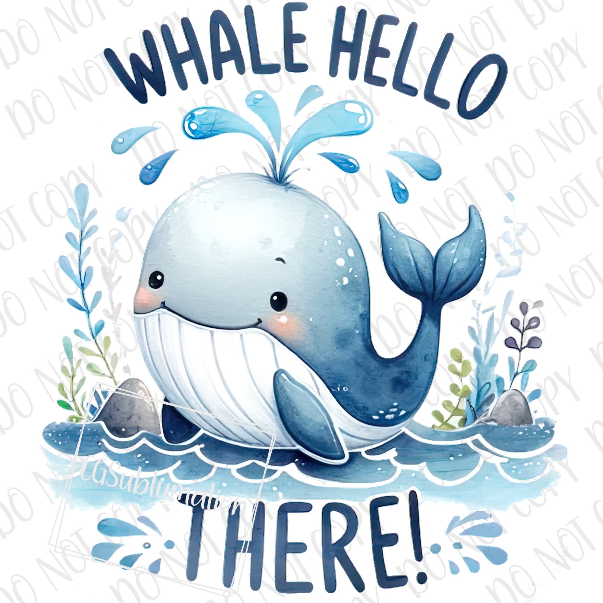 Cute Whale PNG, Whale Hello There Baby Whale Sublimation Digital ...