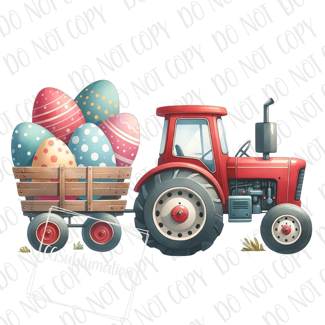 Easter Tractor PNG, Farm Tractor Sublimation, Digital Download, Easter ...