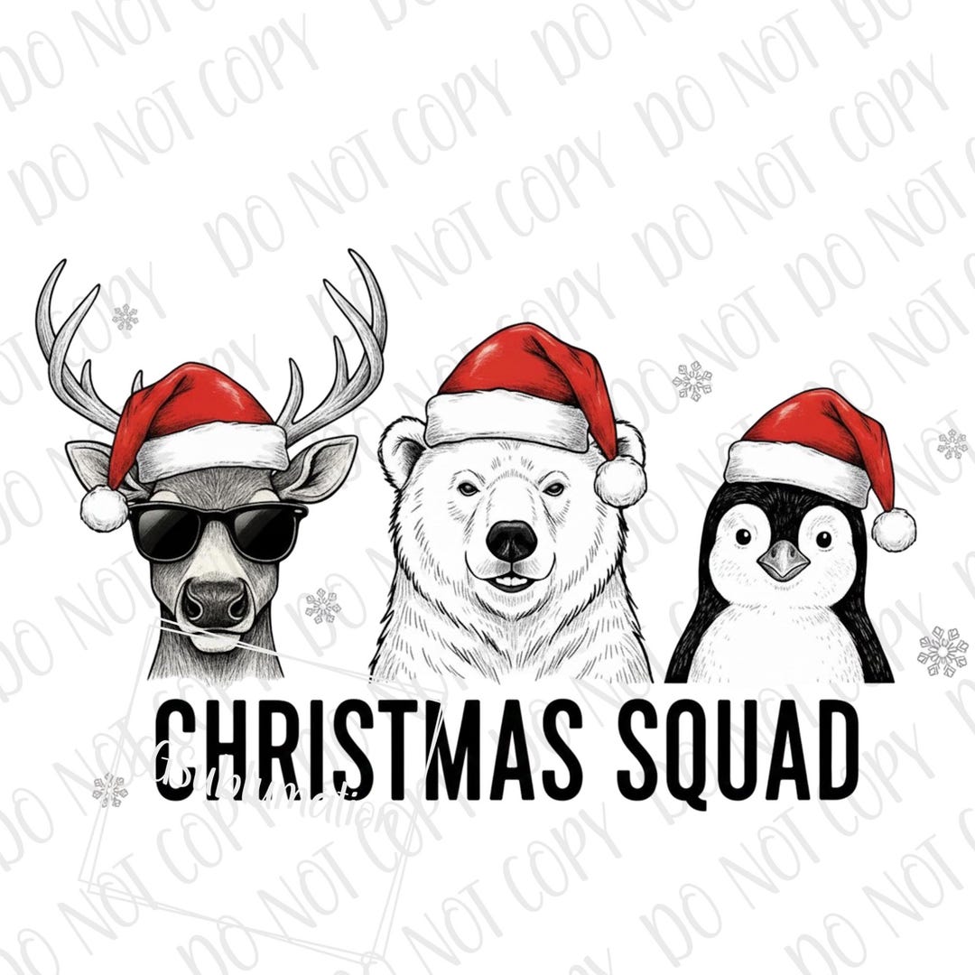 Christmas Squad Png, Reindeer, Polar Bear, Penguin PNG, Funny North ...