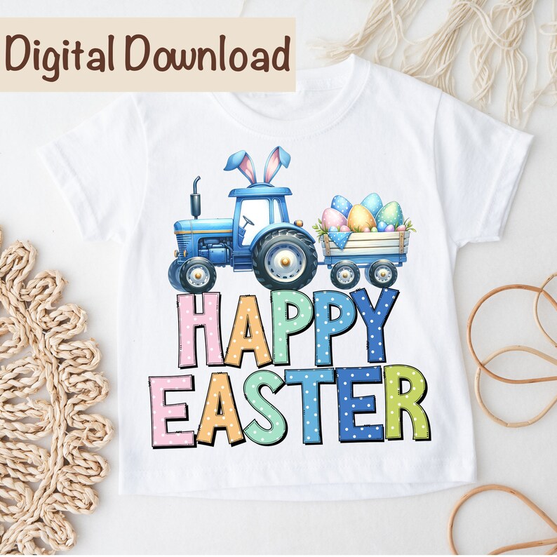 Easter Tractor PNG, Farm Tractor Sublimation, Digital Download, Easter ...