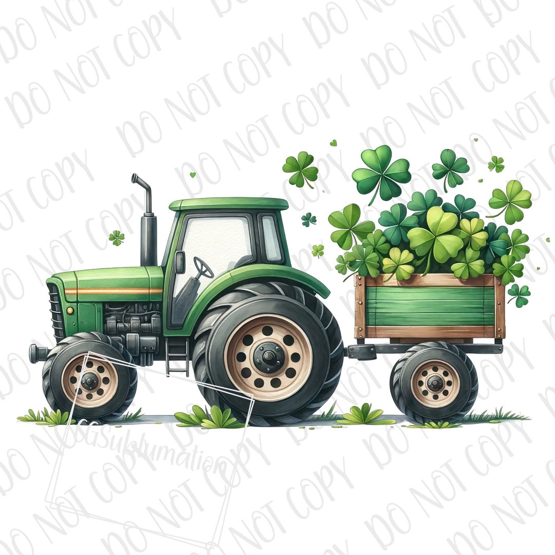 St. Patrick's Day Tractor PNG, Farm Tractor Sublimation, Digital ...