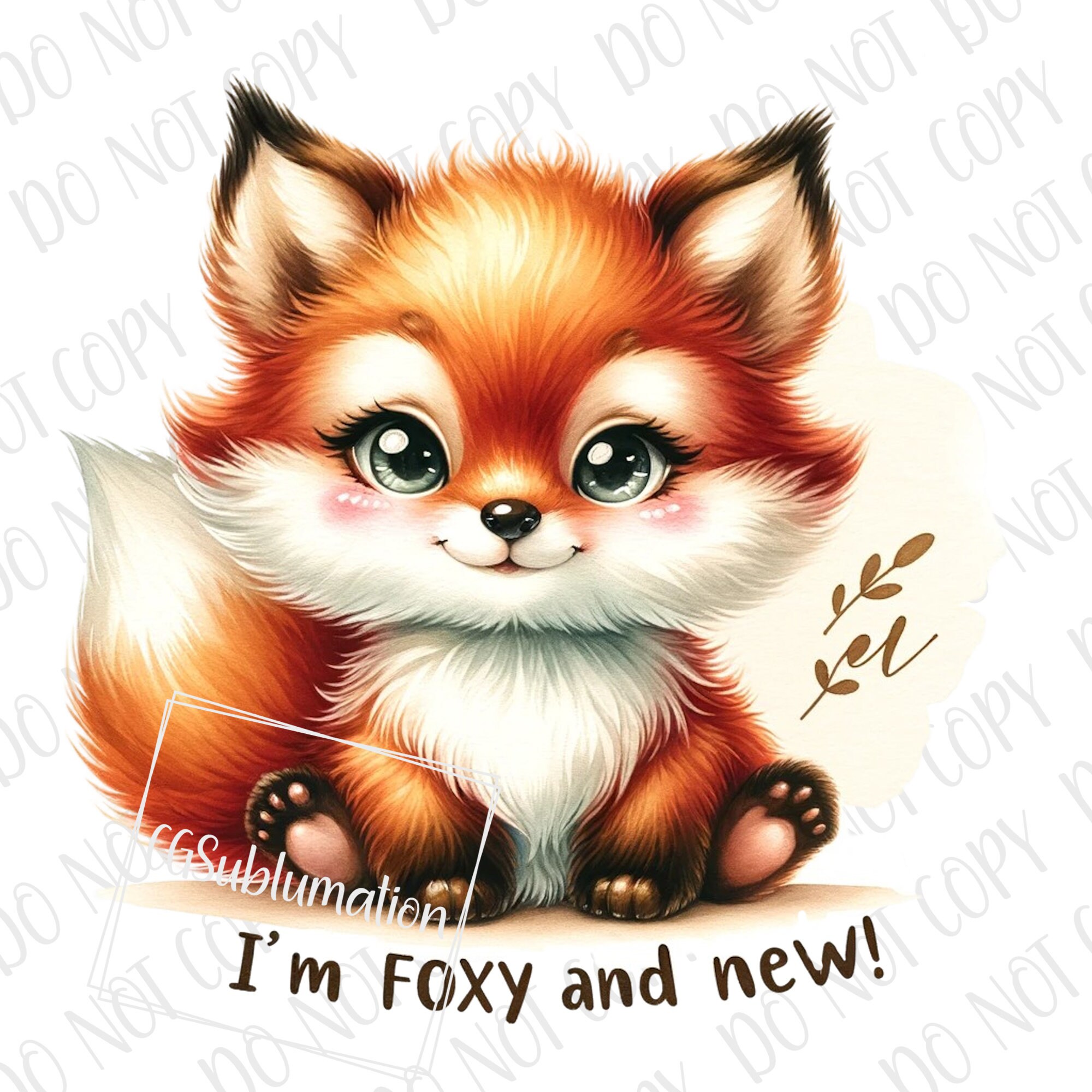 Cute Fox Baby PNG, Hay, I'm Foxy and New Baby Fox Sublimation Digital ...