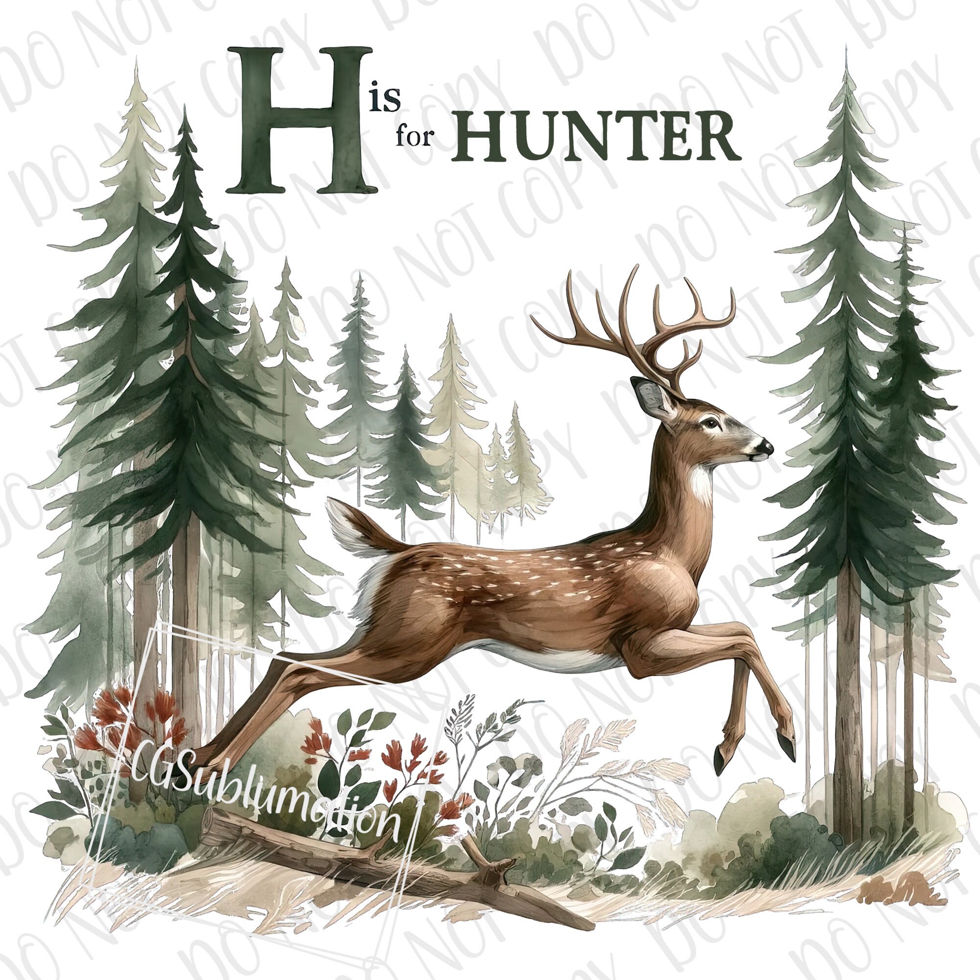 Little Hunter Png, Hunting PNG, H is for Hunter Sublimation, Baby Deer ...