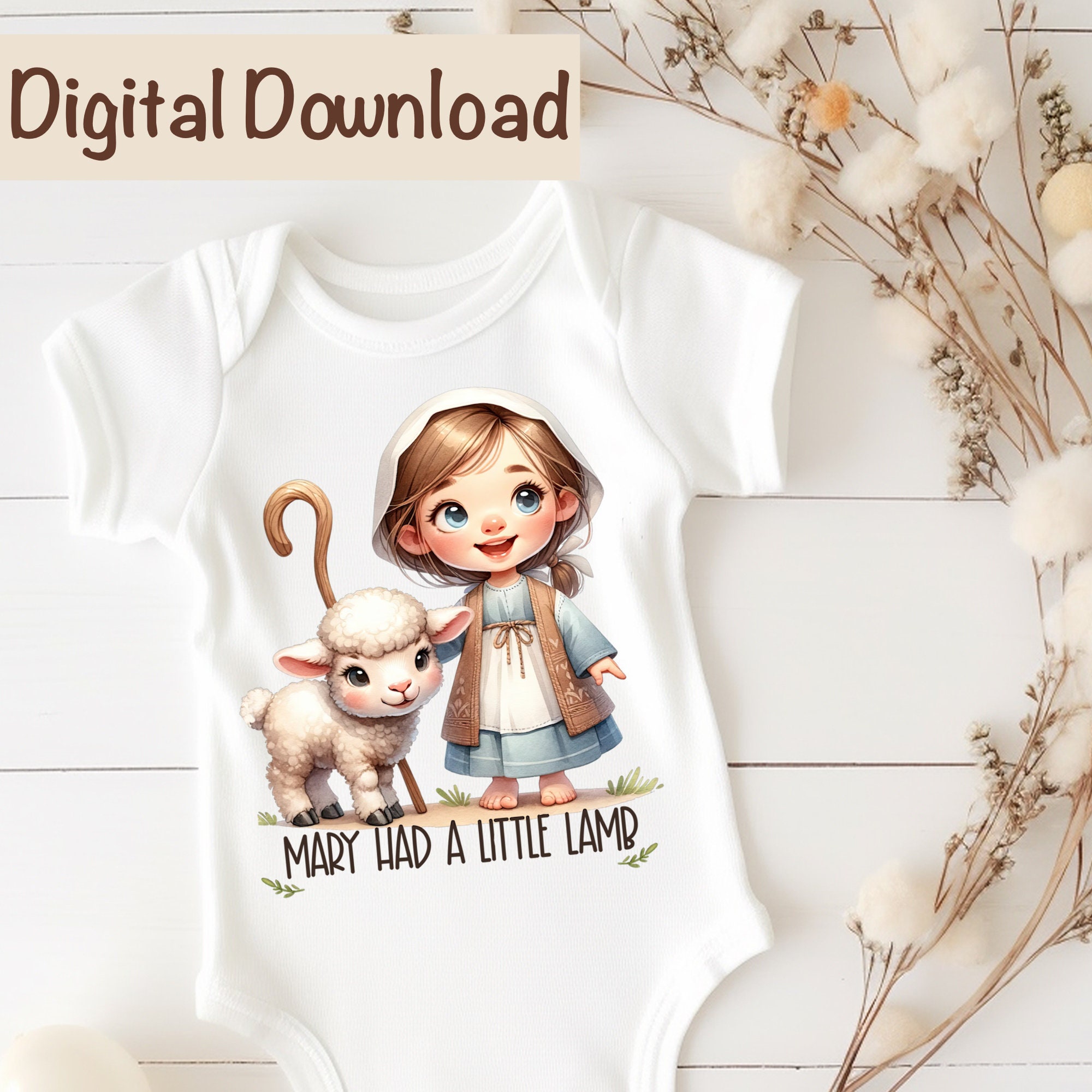 Mary Had A Little Lamb PNG, Nursery Rhyme Sublimation, Digital Download ...