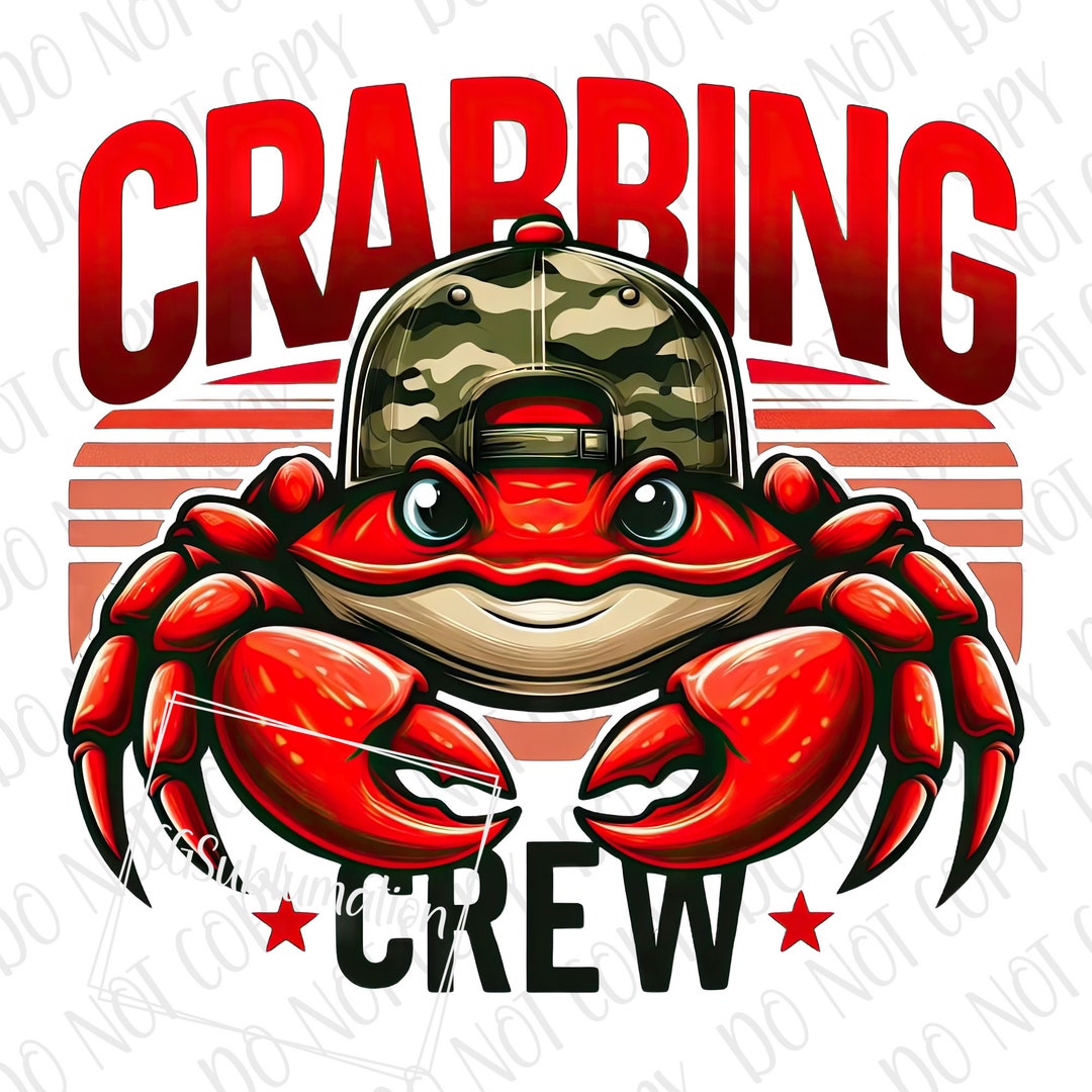 Crabbing Crew Sublimation PNG | Crabbing PNG Design | Fishing Boy Crab ...