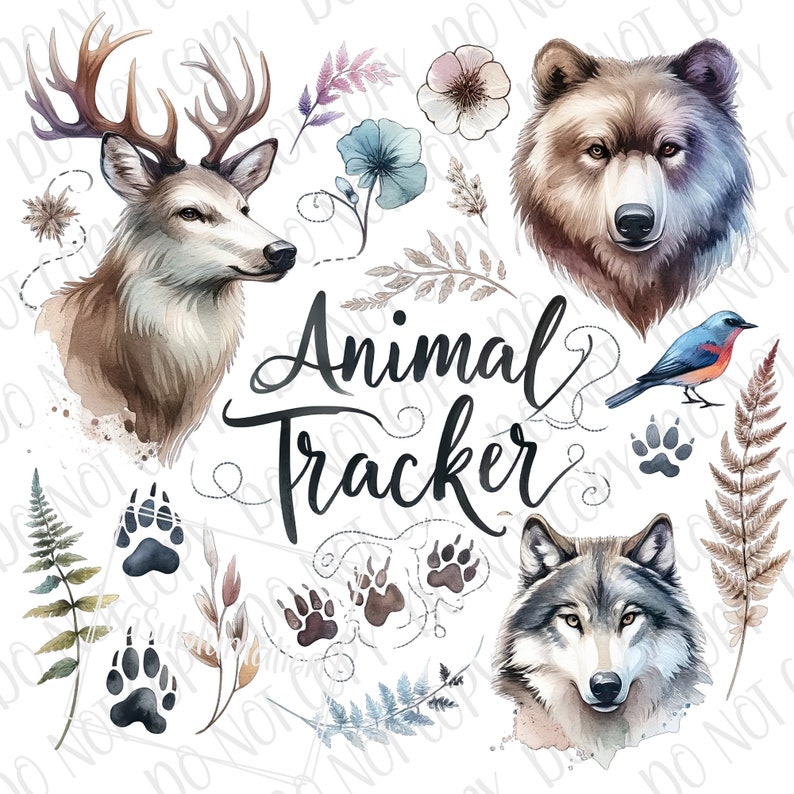 Animal Tracker PNG, Hunting Sublimation Digital Download Rabbit Bear ...