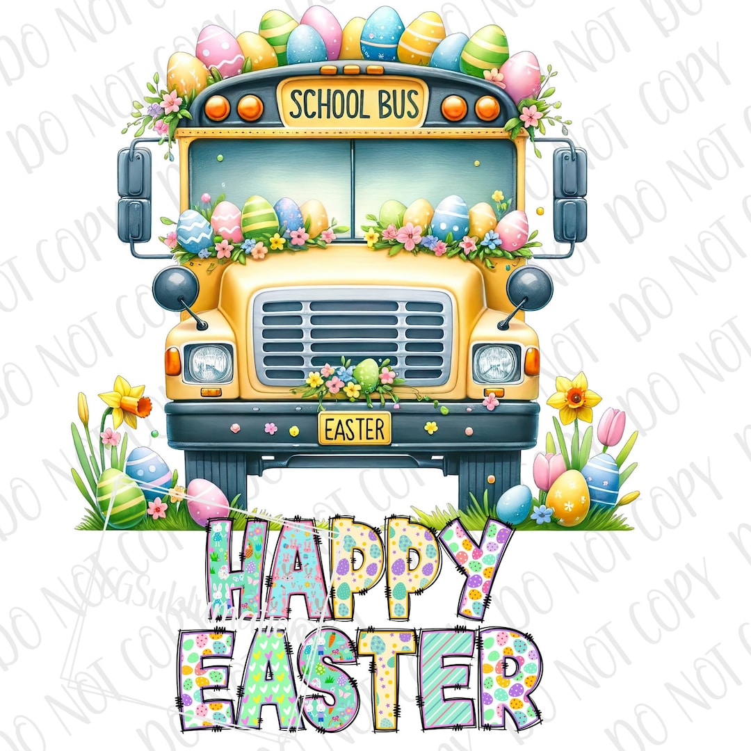 Easter School Bus PNG, School Bus Sublimation, Digital Download Easter ...