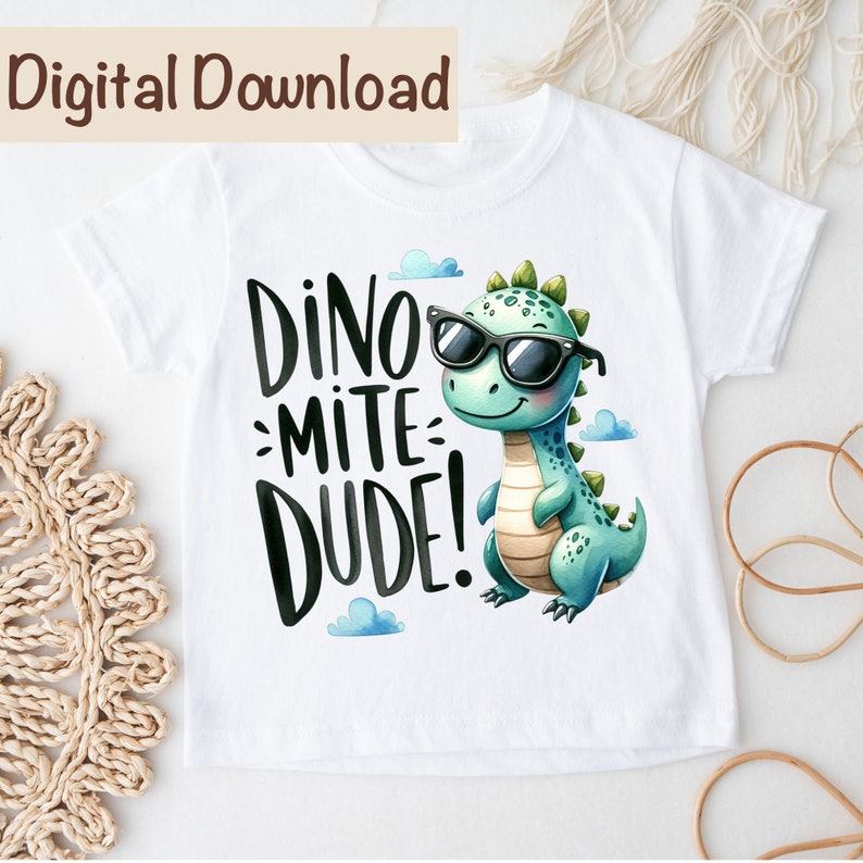 T-rex Dinosaur Png Dino Mite Dude PNG Funny Cute Cool - Etsy