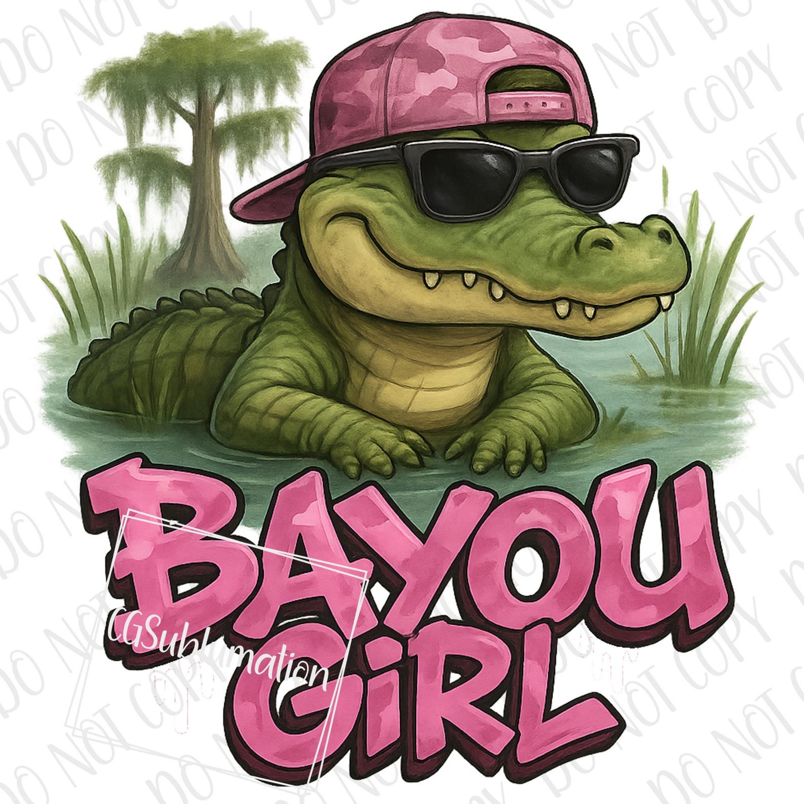 Bayou Girl Baby PNG | Alligator Bayou Girl Sublimation | Digital ...