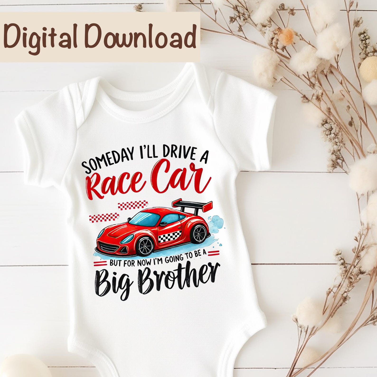 Big Brother Race Car PNG | Red Race Car Sublimation | Someday I'll ...