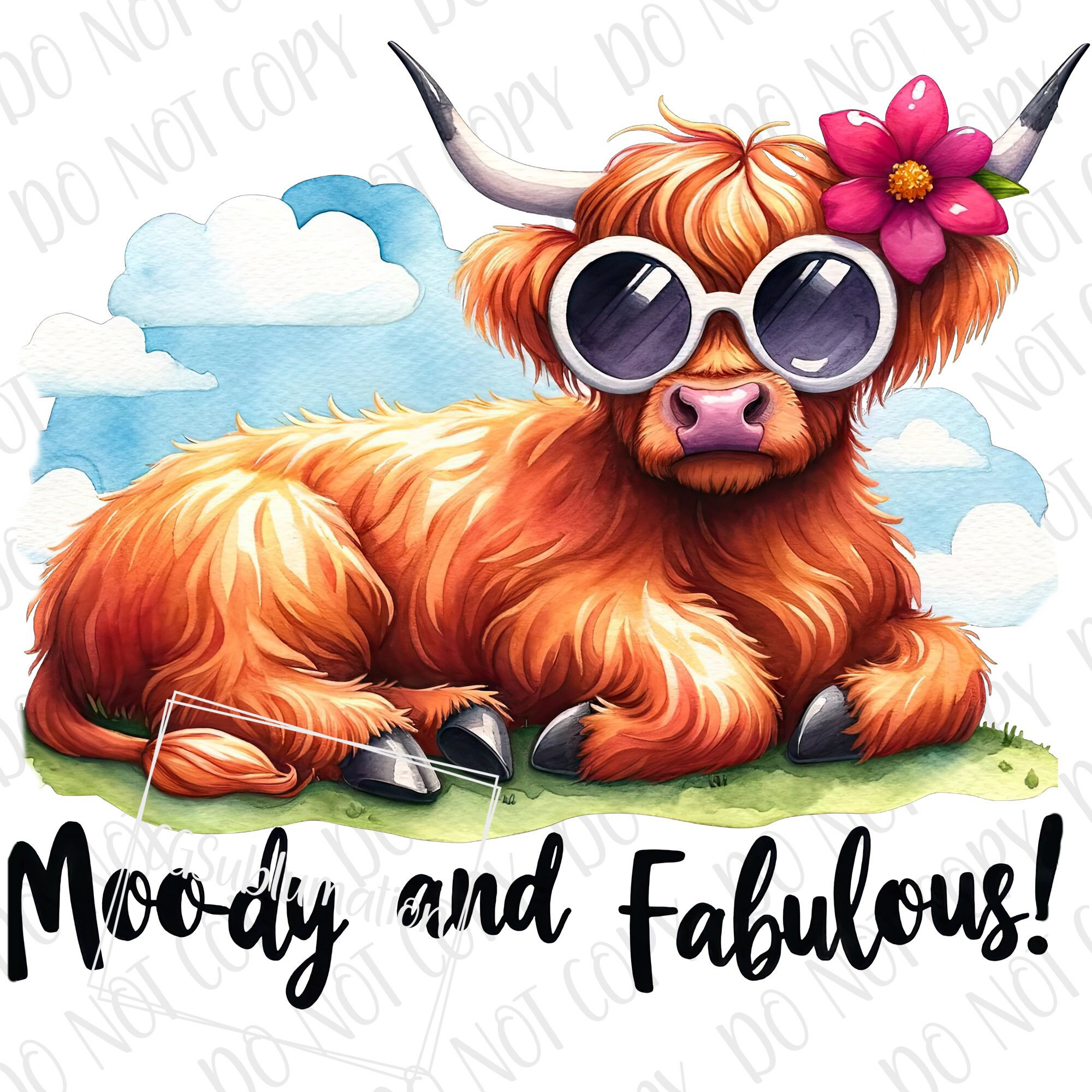 Highland Cow Png Moody And Fabulous Cow Png Farm Cow Png Cow Moody Sublimation Design Farm