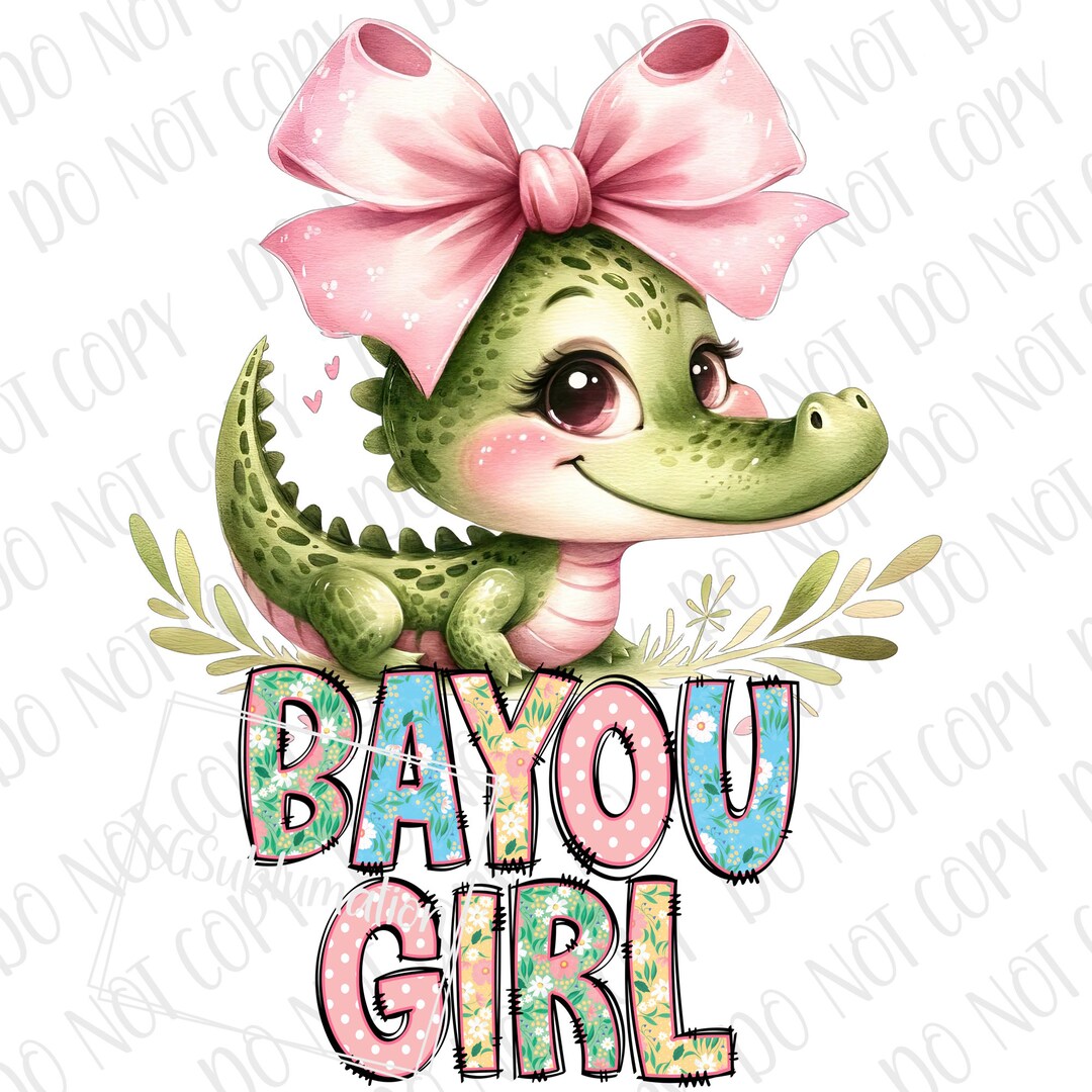 Bayou Girl Baby PNG | Alligator Bayou Girl Sublimation | Digital ...