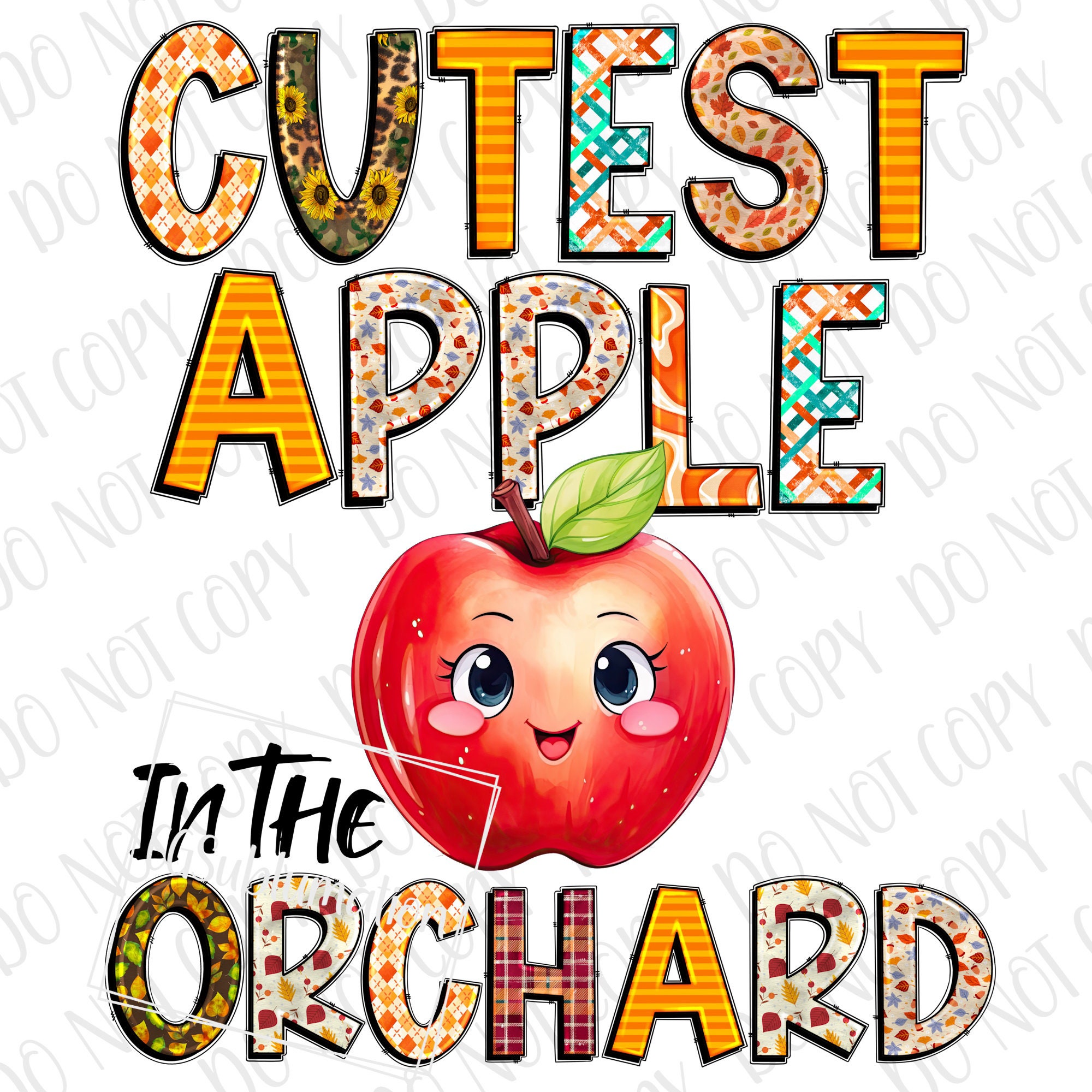 Cutest Apple in the Orchard Png Cute Apple PNG Apple Picking - Etsy