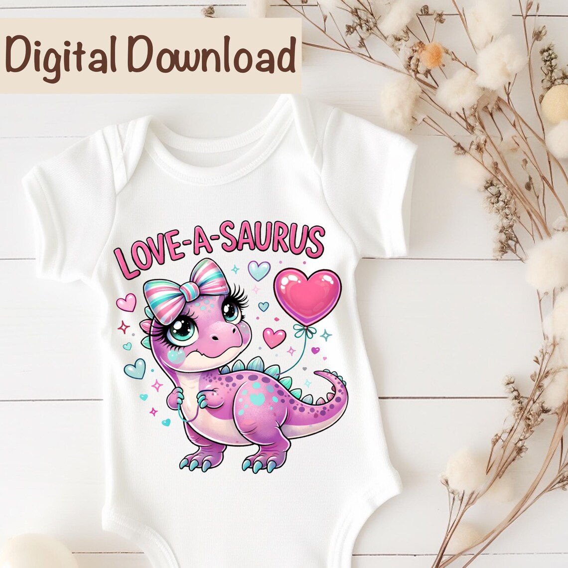 Valentine T-rex Dinosaur Png, Love A Saurus PNG, Funny Hearts Saurus ...