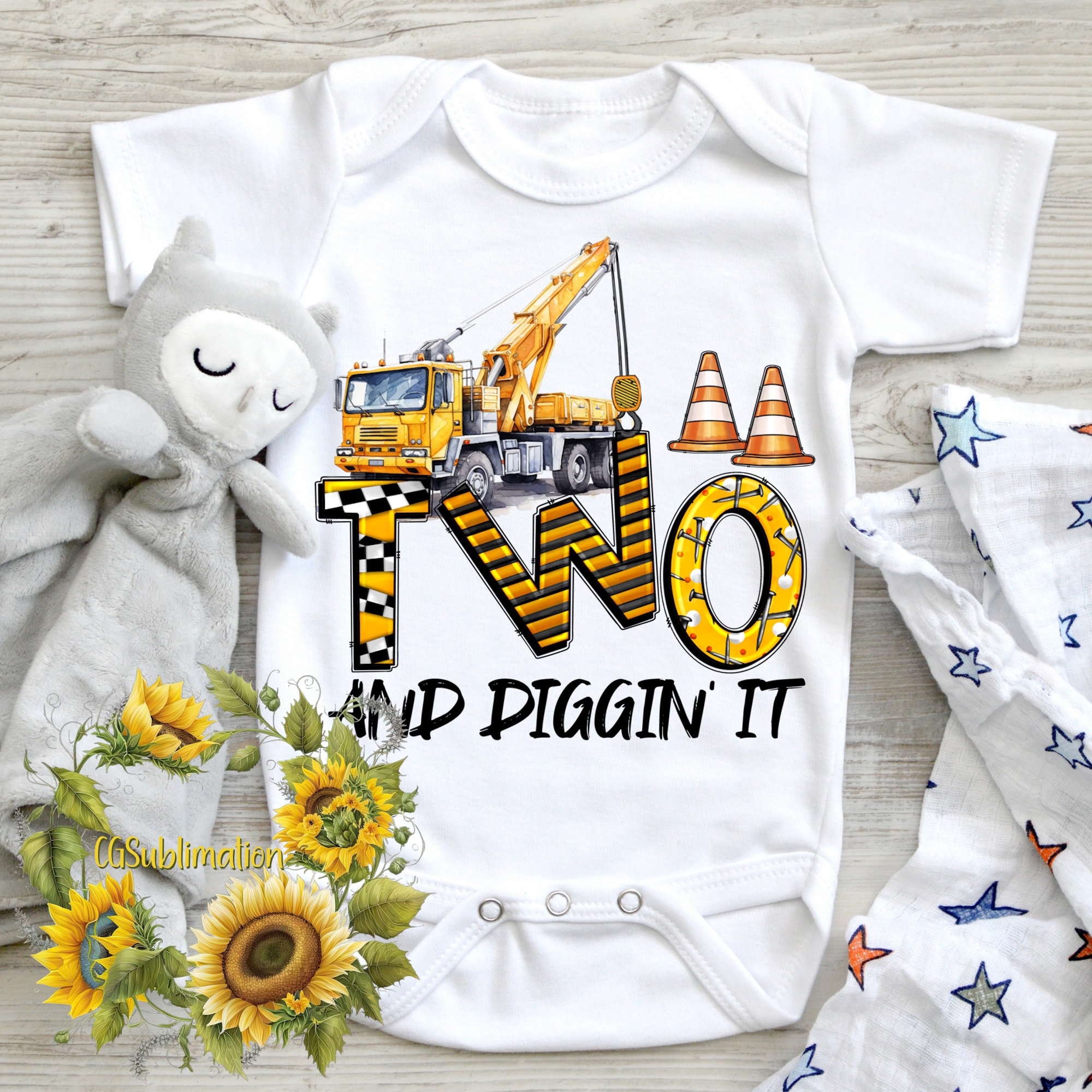 Two and Diggin' It Png Sublimation, Construction 2nd Birthday Boy Png ...