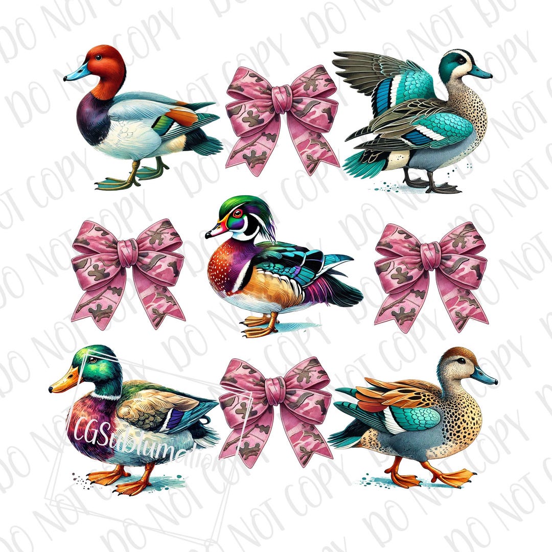 Ducks and Bows Png, Hunting PNG, Duck Hunting Sublimation, Mallard ...