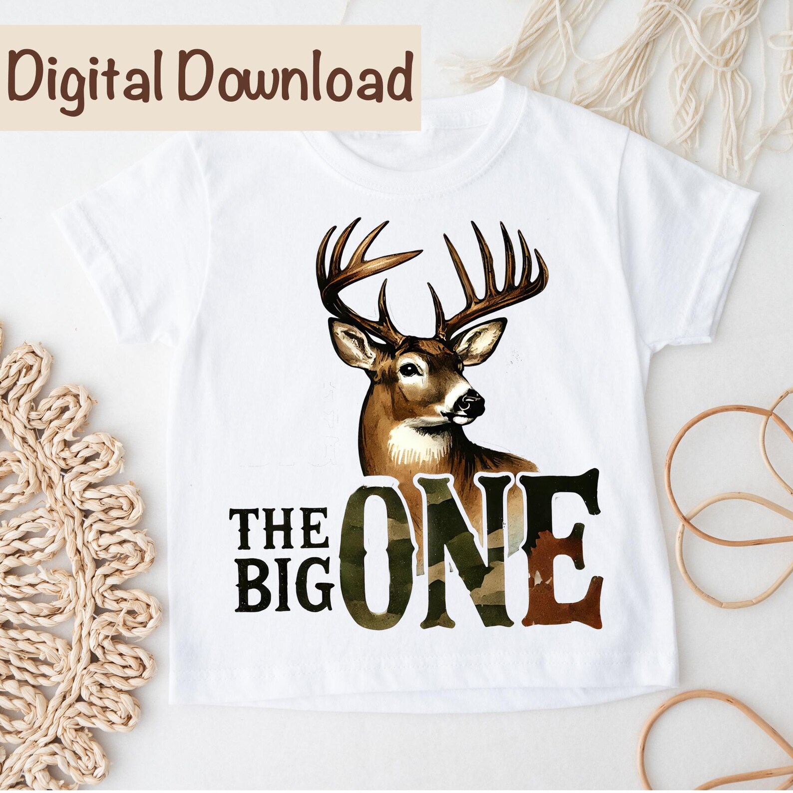 The Big One 1st Birthday PNG, Hunting Birthday Sublimation, Deer ...