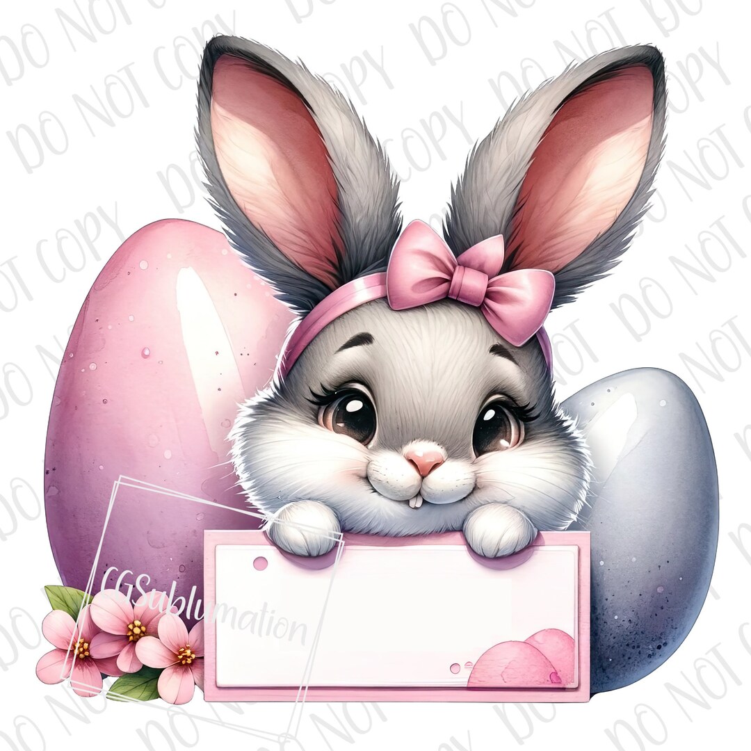 Easter Bunny Name Plate PNG, Customized Easter, Digital Download ...