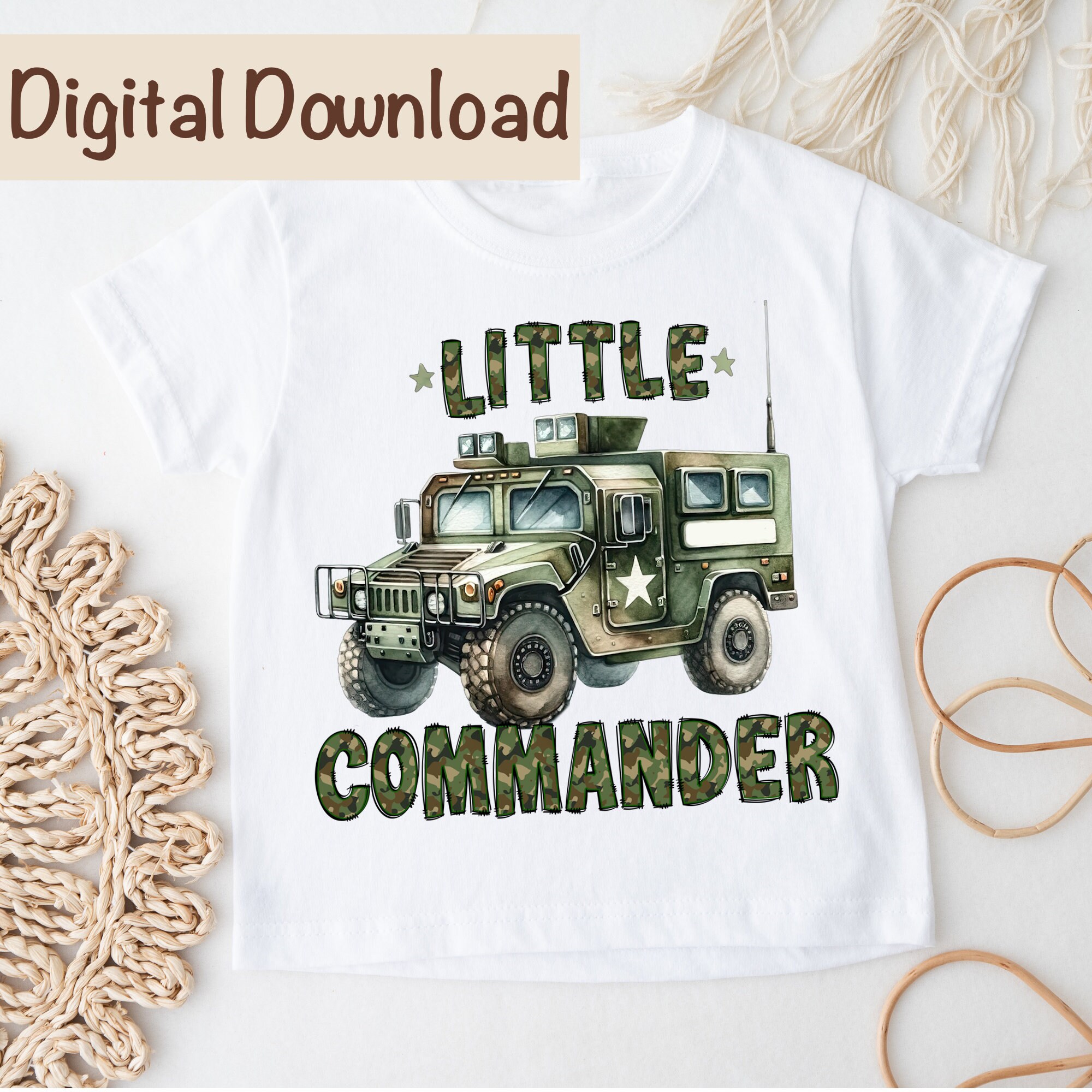 Little Commander PNG, Military Kids Sublimation, Digital Download Cute ...