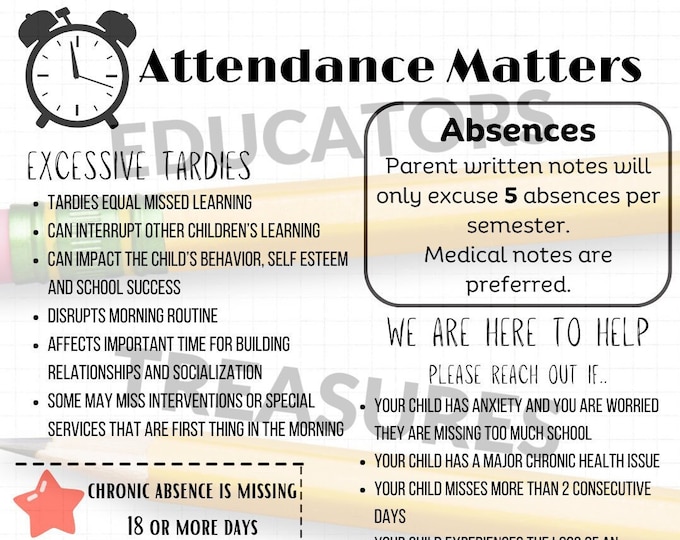 School Attendance Posters - Etsy