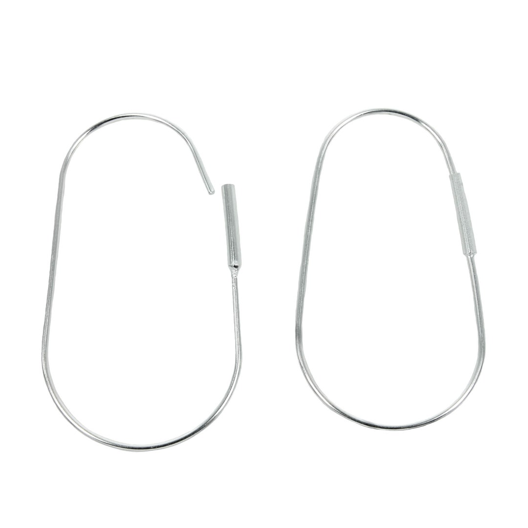 Ear Wires With Asymmetrical Oval Ear Hoop With Tube Closure in Sterling ...