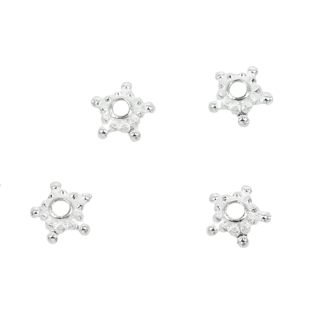 Bali-style Star Granulation Bead Cap in Sterling Silver 8mm | BCM252 - Etsy