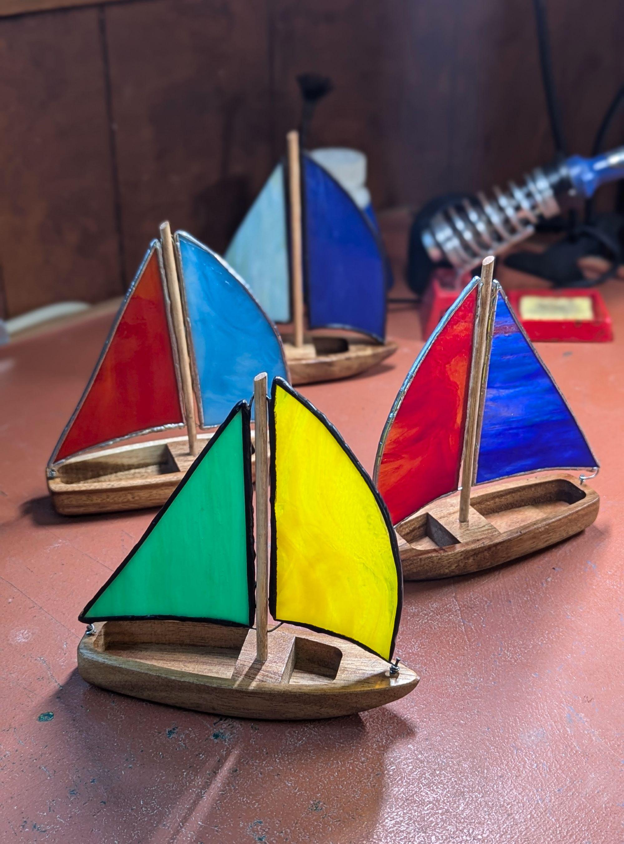 Stained Glass Sail Boat 4 Options - Etsy