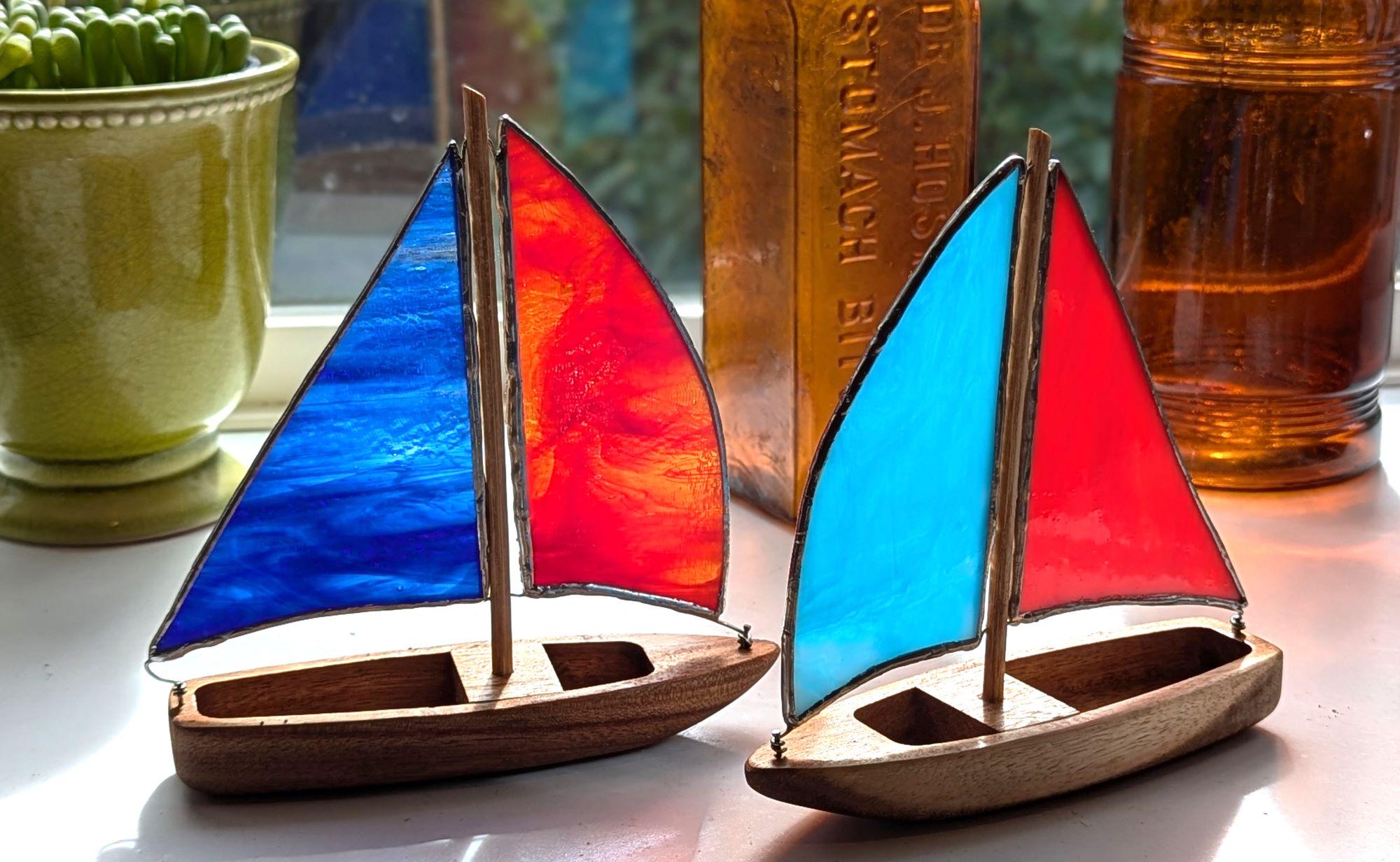 Stained Glass Sail Boat 4 Options - Etsy