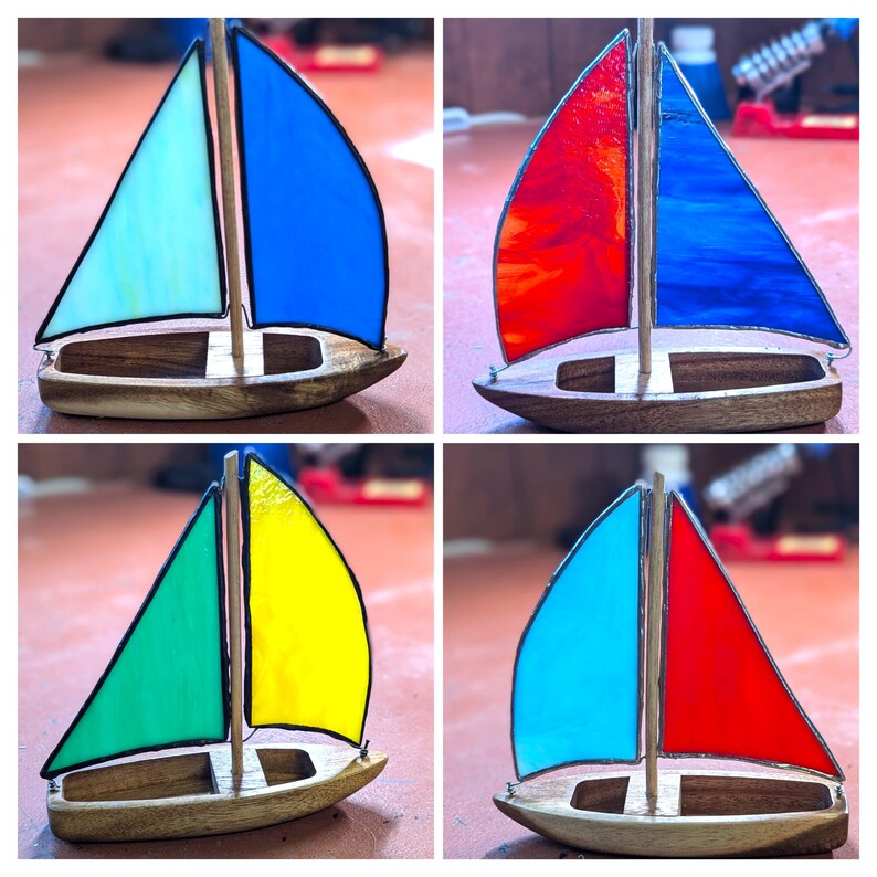 Stained Glass Sail Boat 4 Options - Etsy