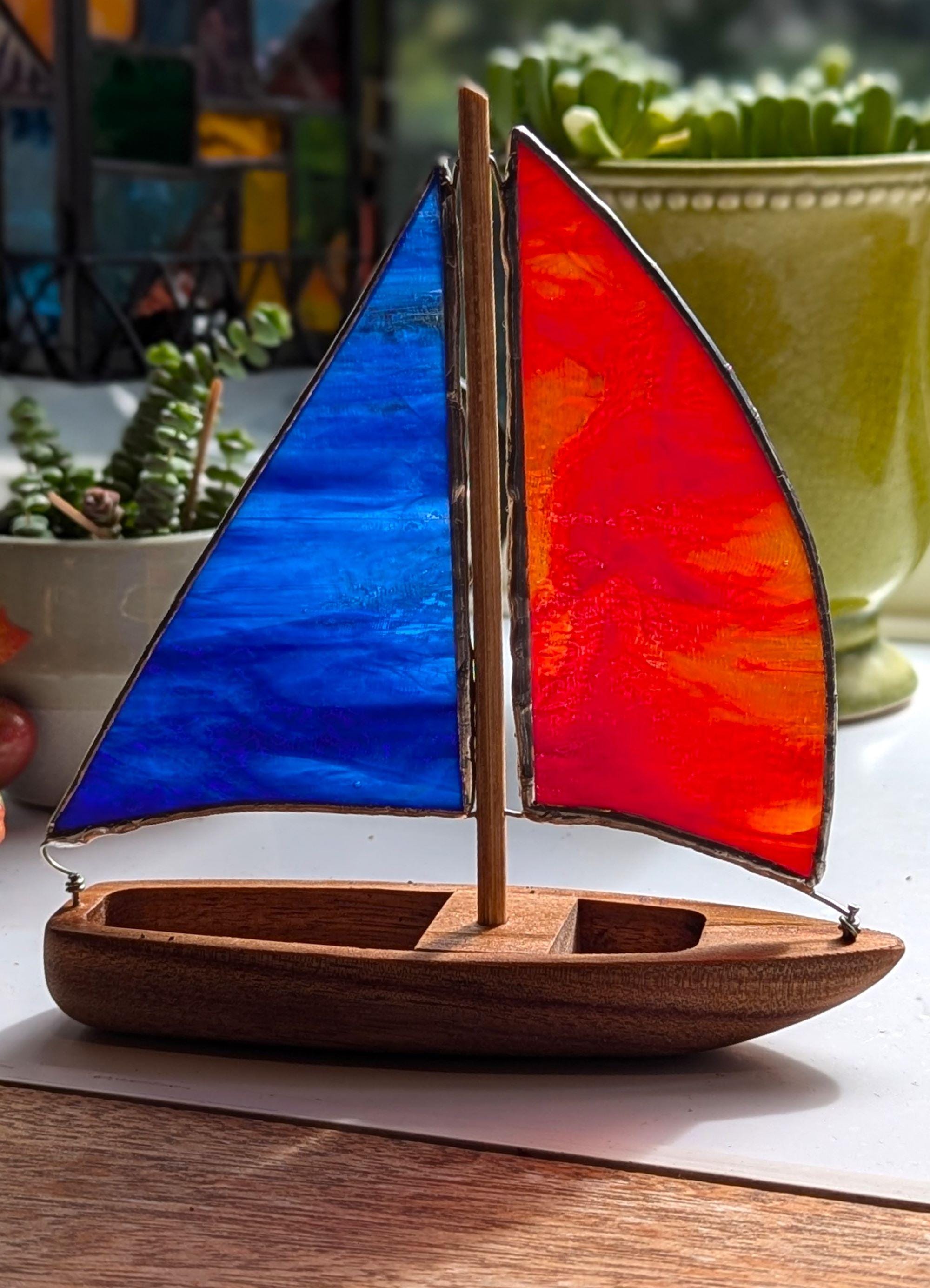 Stained Glass Sail Boat 4 Options - Etsy