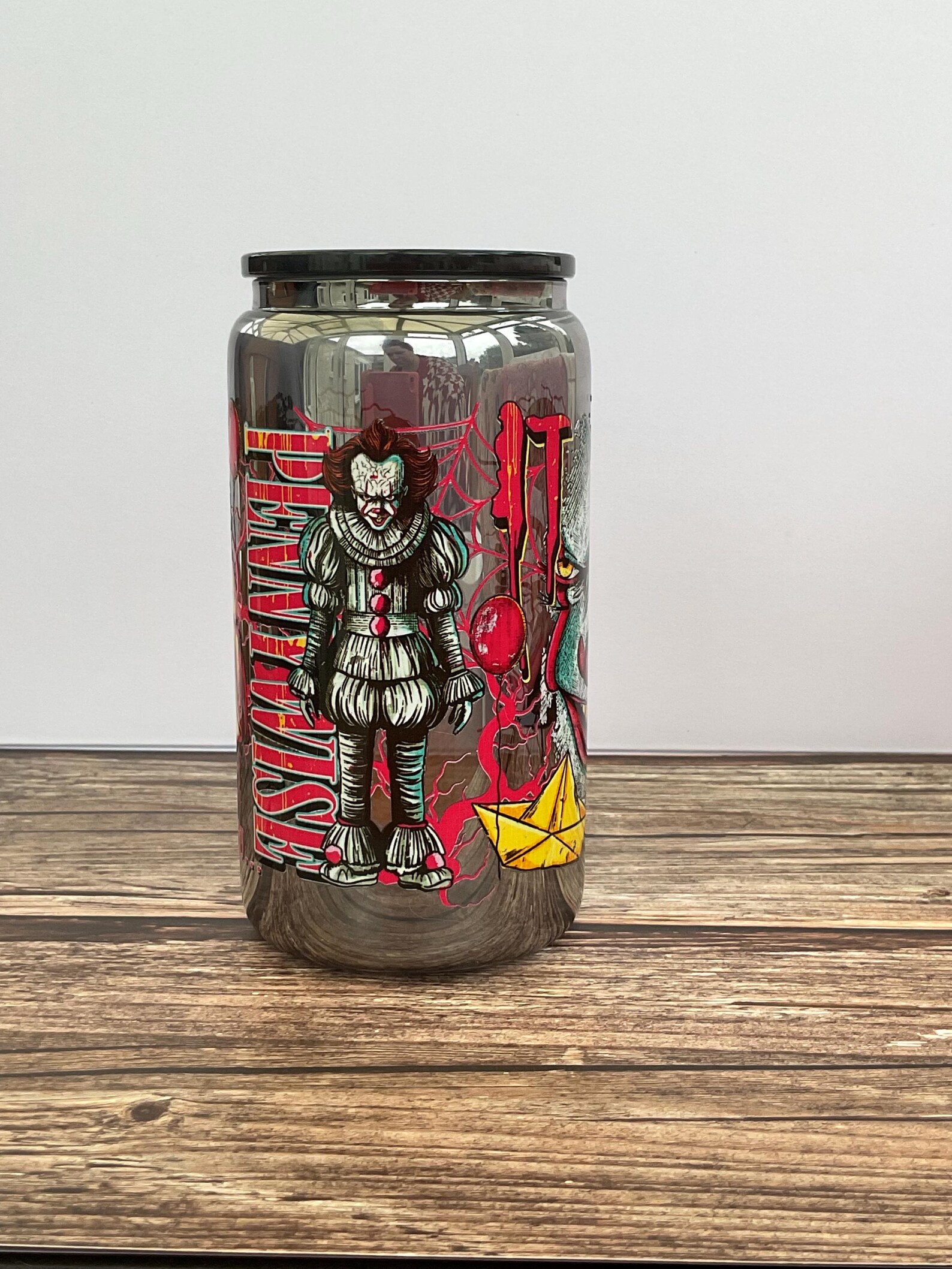 Pennywise Horror Glass Libby Can | Spooky Clown Glass Cup | Horror ...