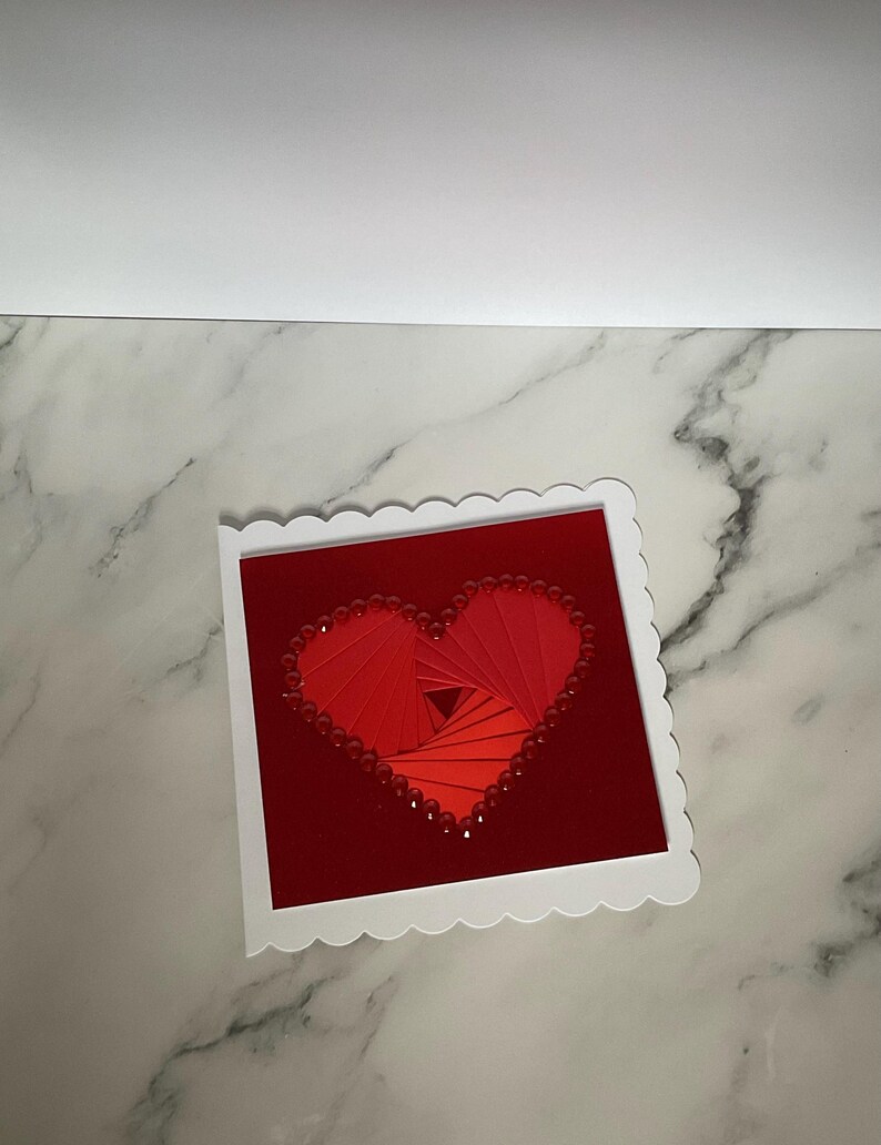 Red Heart Card - Etsy