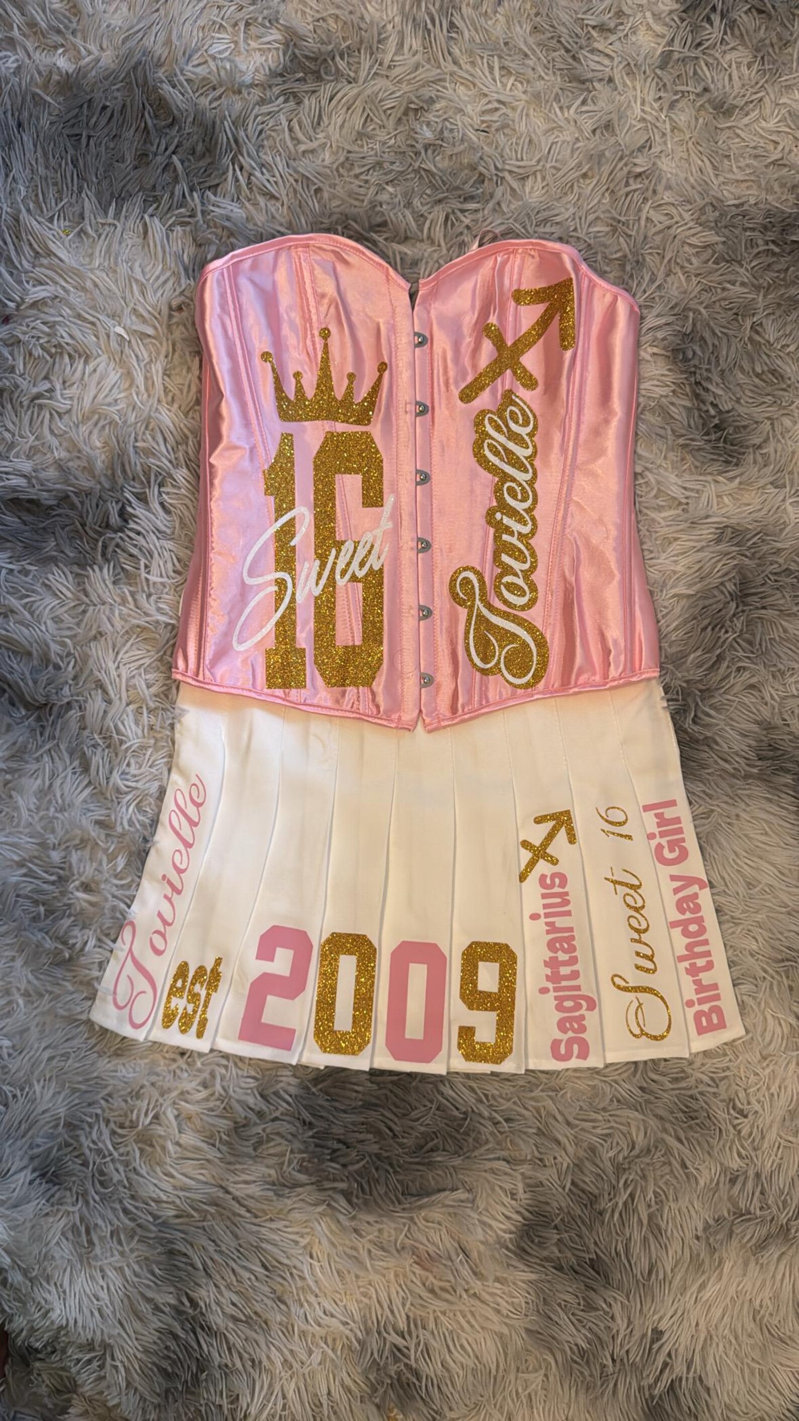Sweet 16 Corset and Skirt Outfit - Any Age Birthday Corset and Skirt ...
