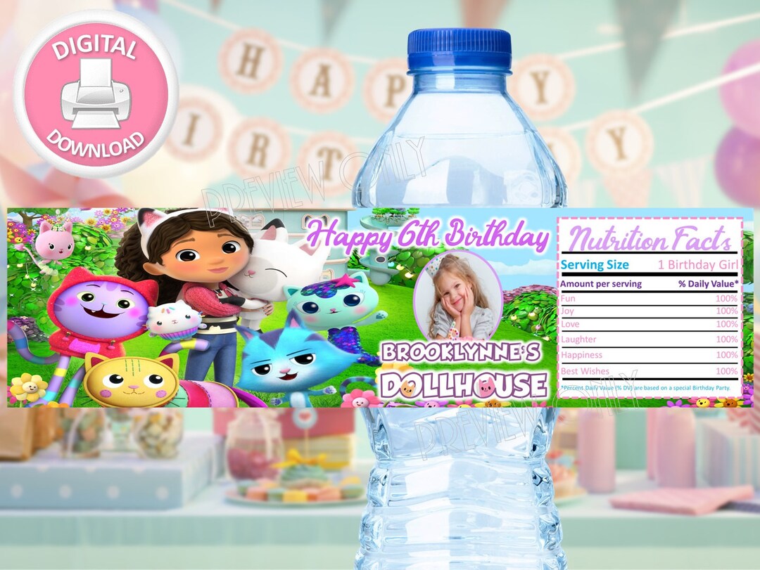 DIY Gabby's Dollhouse With PHOTO Personalized Birthday - Etsy