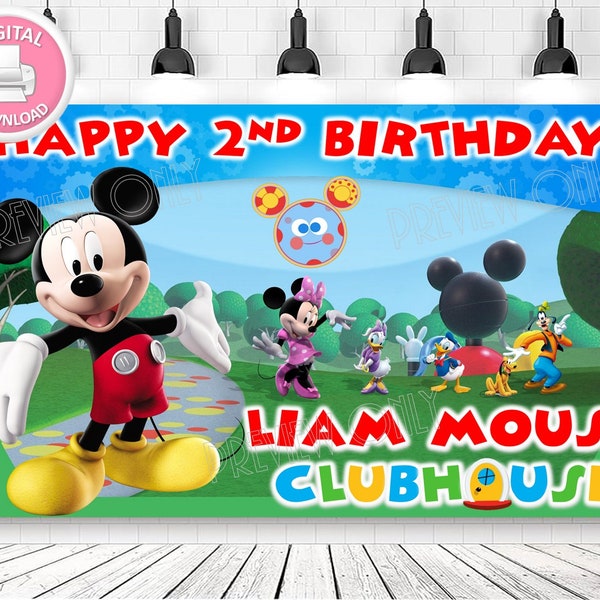 Mickey Mouse Clubhouse Personalized Backdrop - Etsy
