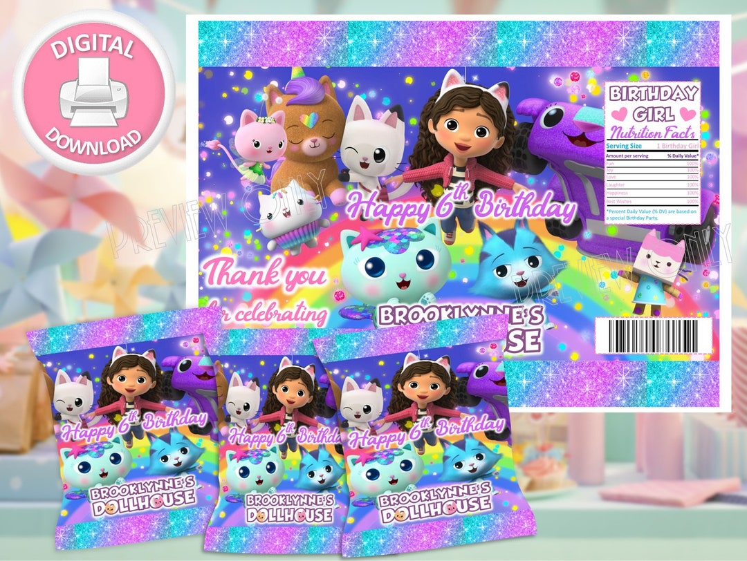 DIY Gabby's Dollhouse Personalized Birthday Party - Etsy