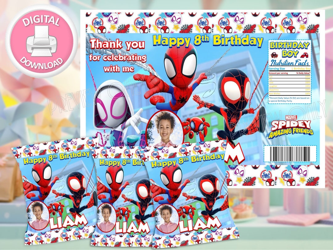 DIY Spidey Amazing Friends With PHOTO Personalized Birthday - Etsy