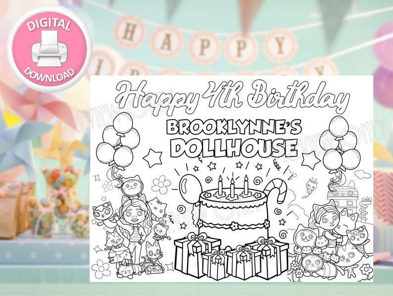 DIY Gabby's Dollhouse Personalized Birthday Party - Etsy