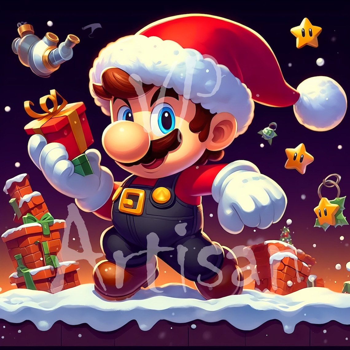 Christmas Super Mario Clipart. Christmas Clipart. Christmas Card Idea ...