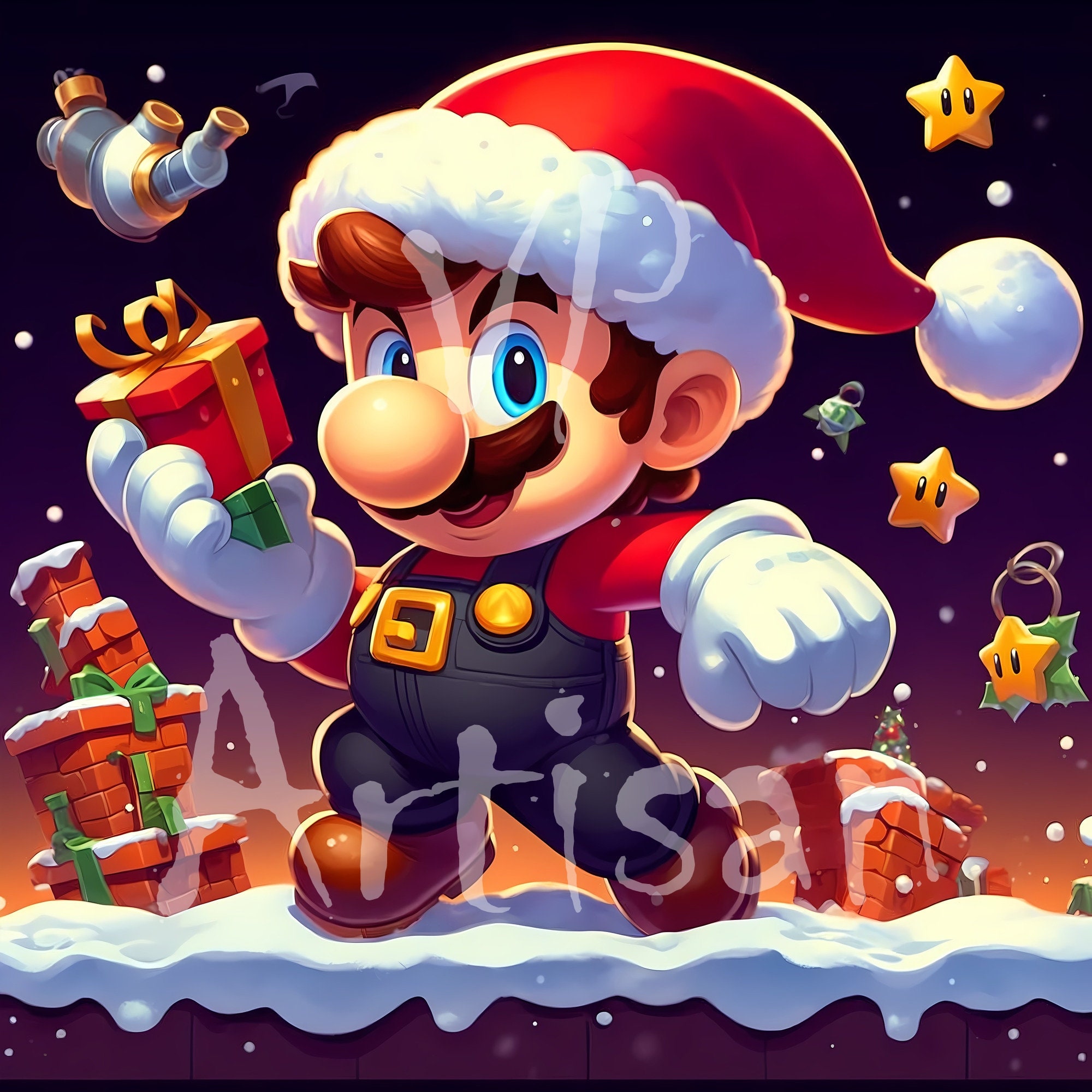 Christmas Super Mario Clipart. Christmas Clipart. Christmas Card Idea ...
